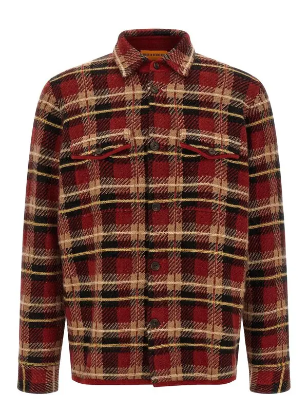 Guest In Residence Plaid Work' Shirt - Red
