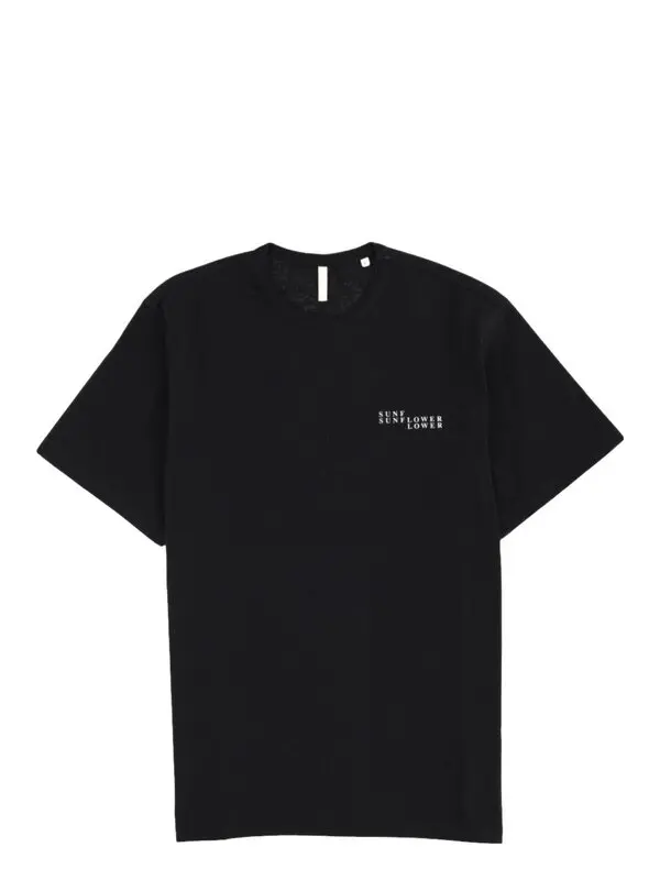 SUNFLOWER Logo Printed Crewneck T-shirt - Black