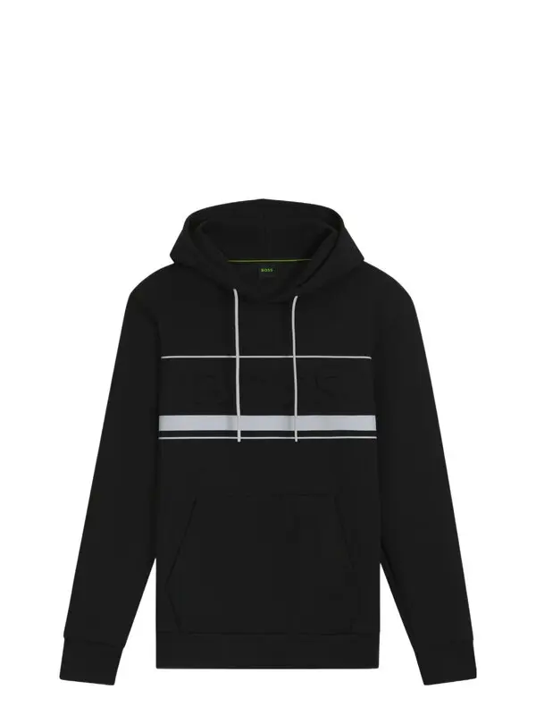 Hugo Boss Logo Panel Hoodie - Black