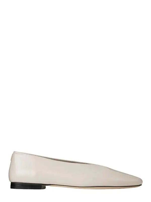 JIMMY CHOO Soft Shiny Biker Leather Flats - Bone
