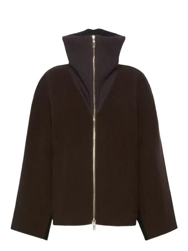 Sportmax Short Wool And Cashmere Heavy Jacket Coffee - Brown