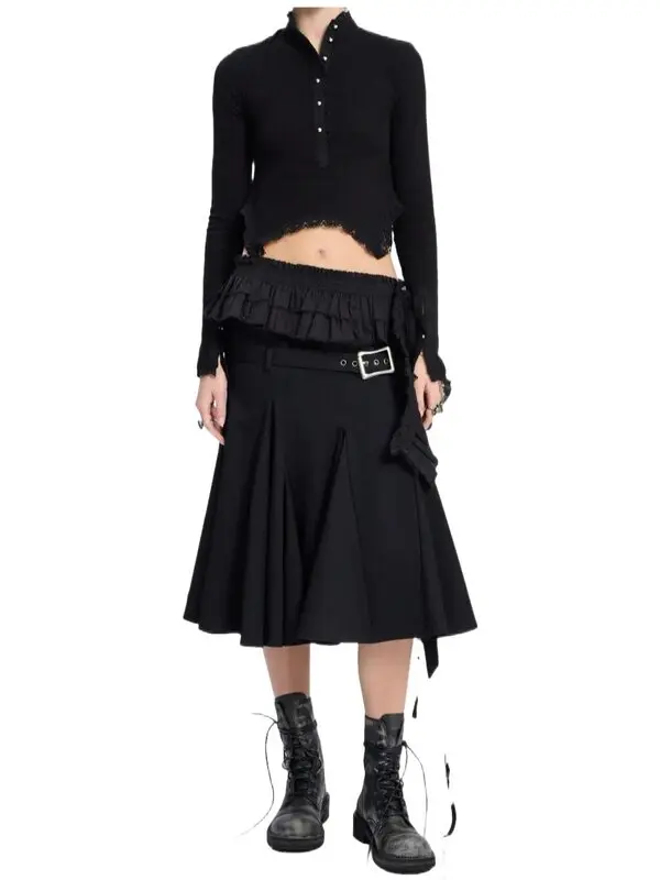 ANN DEMEULEMEESTER Nacine Serafino Lace-trim Cropped Top - Black