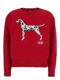 Ralph Lauren Dog Intarsia Knitted Sweater - Red