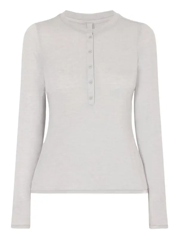 SKIMS Henry Collar T-shirt - Grey