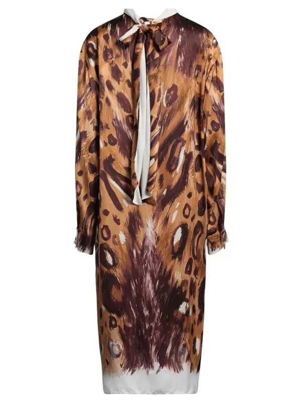 Marni Colorful Satin Dress - Brown