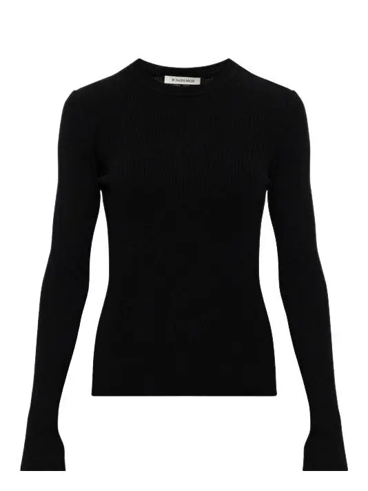 BY MALENE BIRGER Mariella Ribbed-knit Top - Black