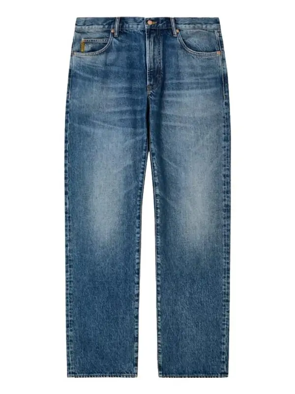 Emporio Armani Faded Straight-leg Jeans - Blue