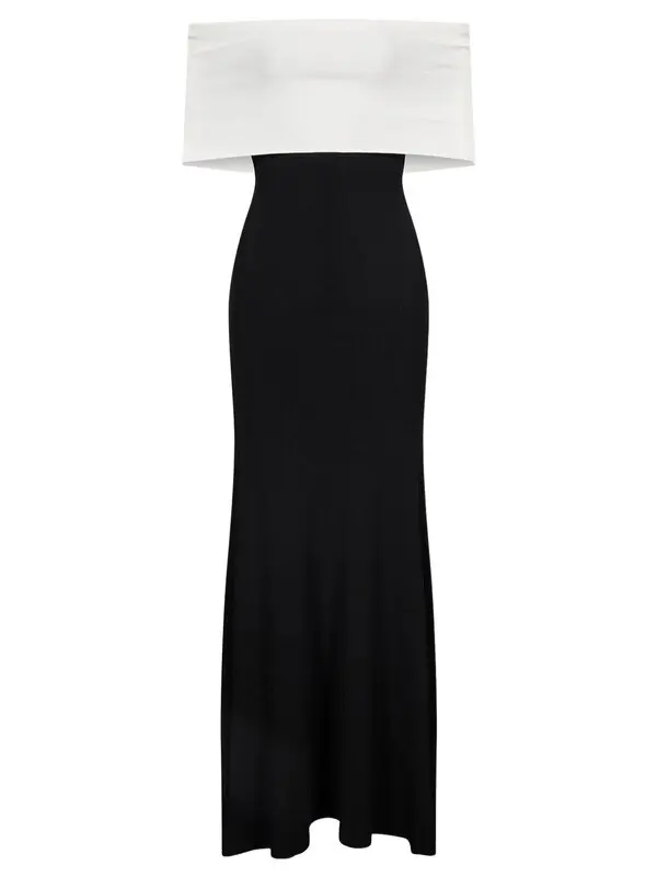 Roland Mouret Off-shoulder Colour-block Maxi Dress - Multicolor