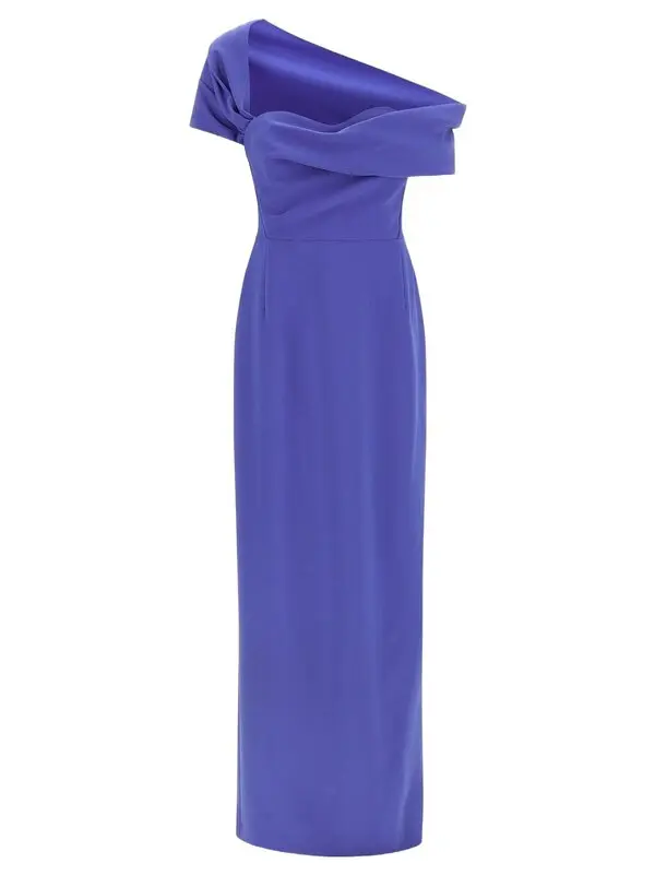 Carolina Herrera Draped Off-shoulder Maxi Dress - Blue