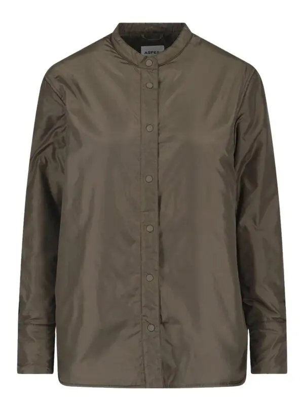 Aspesi Snap-front Collarless Jacket - No