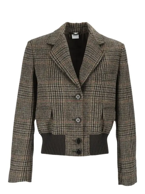 Aspesi Check-pattern Virgin Wool Jacket - No