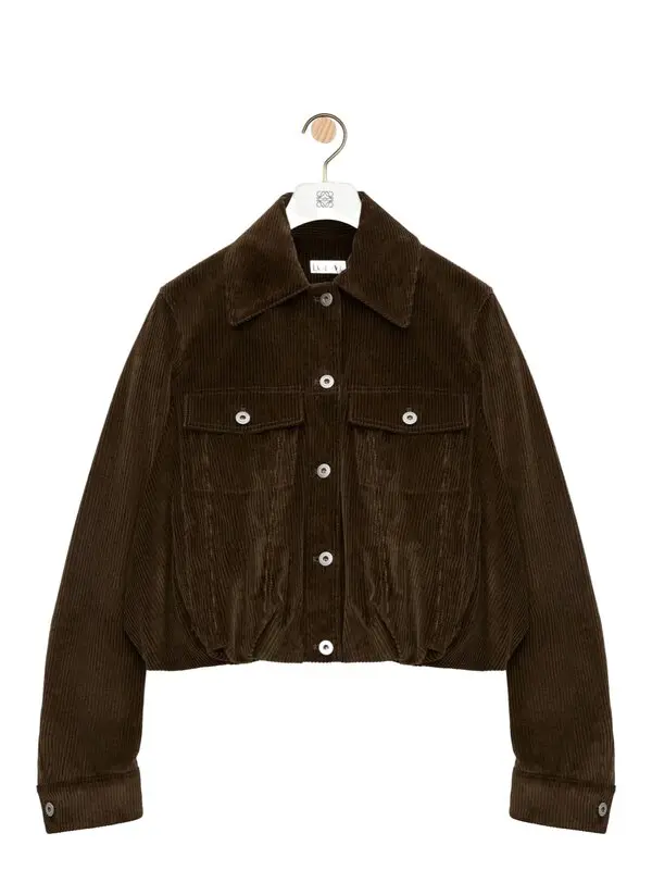 Loewe Cropped Corduroy Jacket - Brown