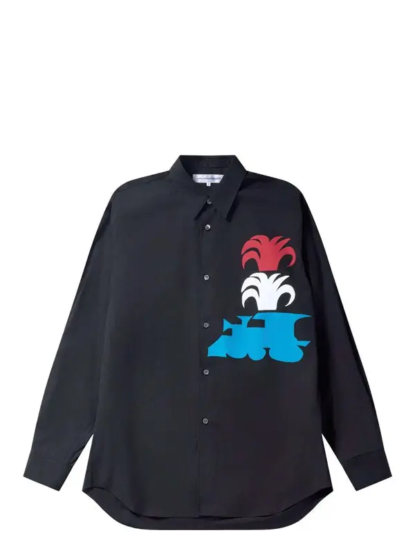 Comme Des Garçons Woven Patterned Shirt - Black