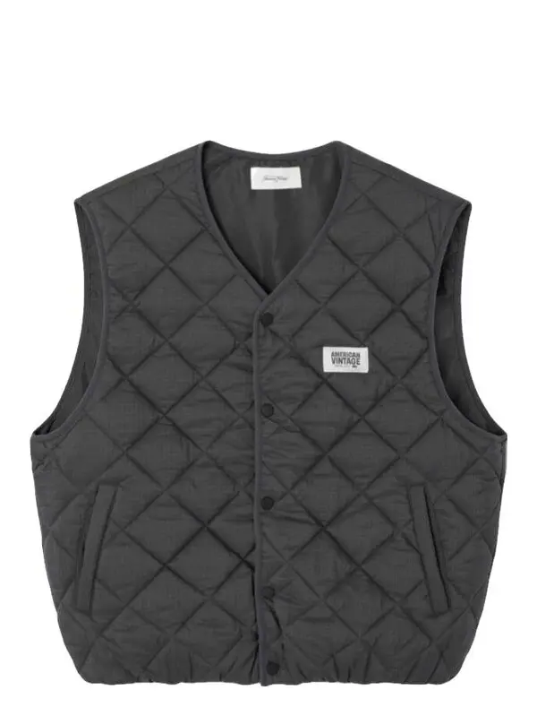 American Vintage Yupibam Quilted Vest Jacket - Anthracite