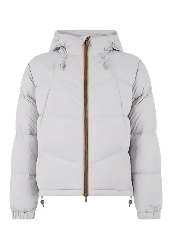 K-WAY Drawstring Hooded Down Jacket - Light Gray