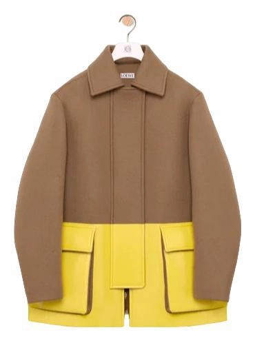 Loewe Coat In Wool - Camel