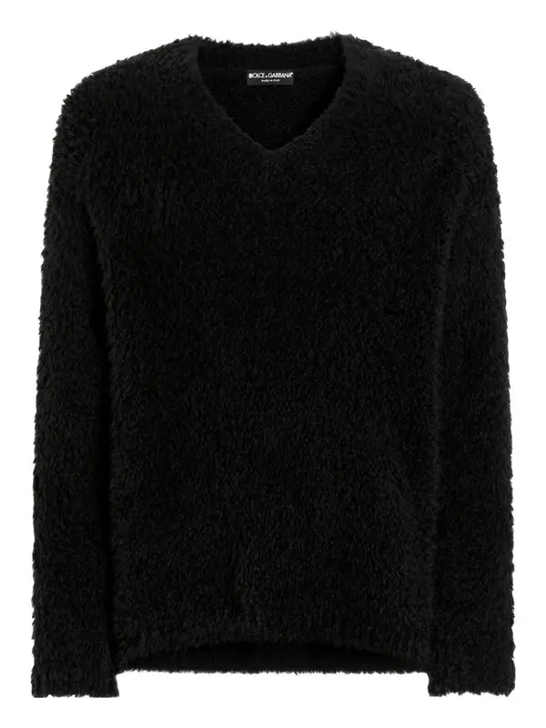 Dolce & Gabbana Dolce Gabbana V-neck Knitted Sweater - Black