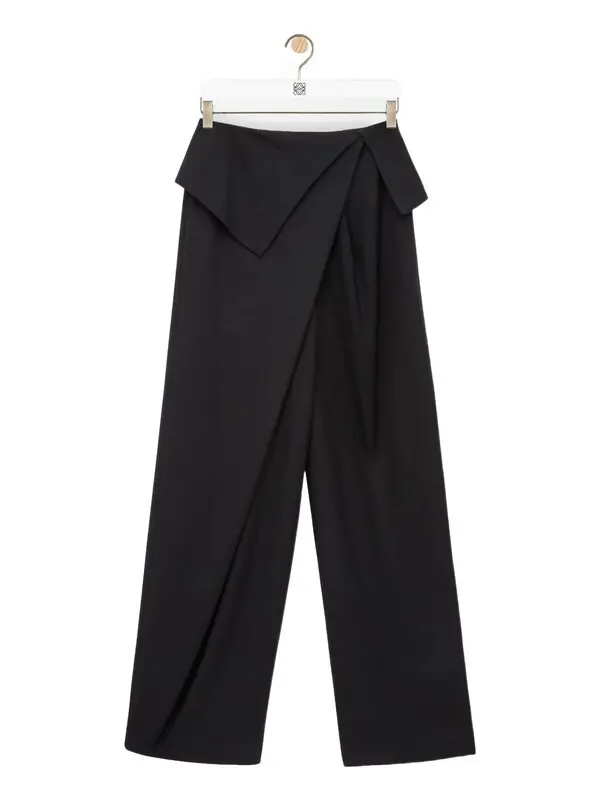 Loewe Draped Trousers In Wool - Black