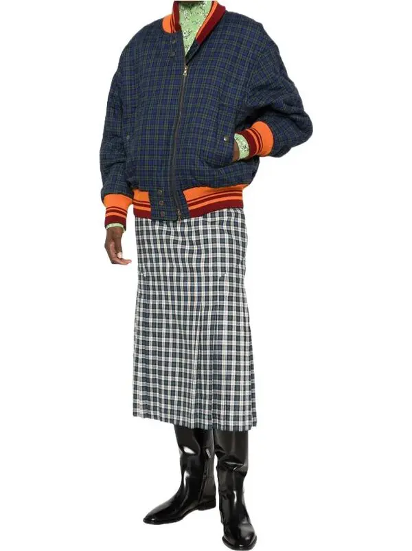 Dries Van Noten Plaid Casual Jacket - Black