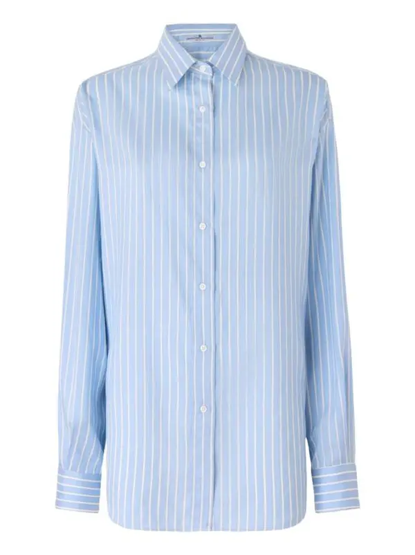 Ermanno Scervino Silk Shirt With A Masculine Striped Allure - No