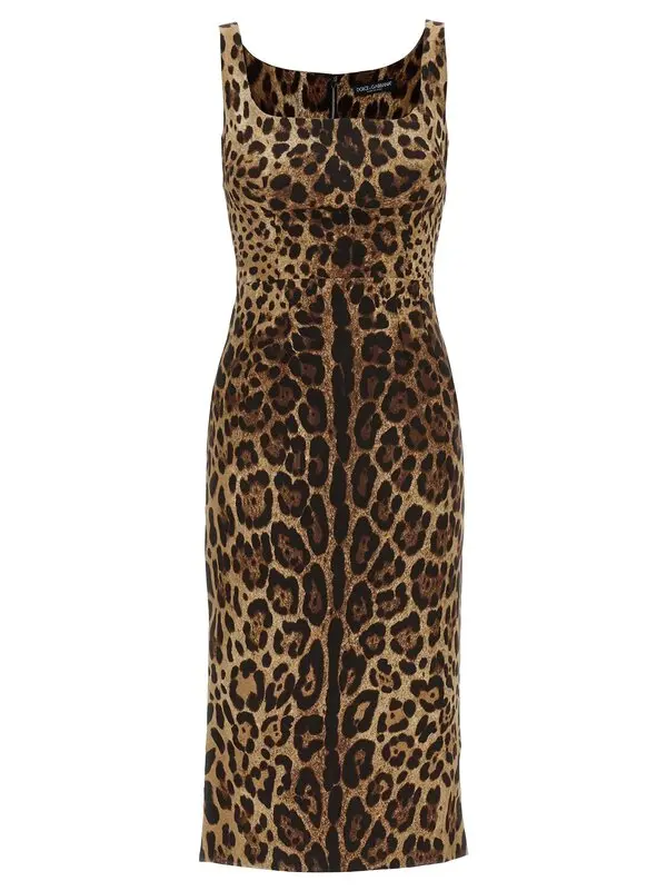 Dolce & Gabbana Silk Charmeuse Dress - Brown