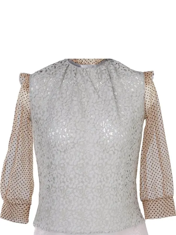 LES JUPONS DE TESS The Wild Rose Lace Top - Grey
