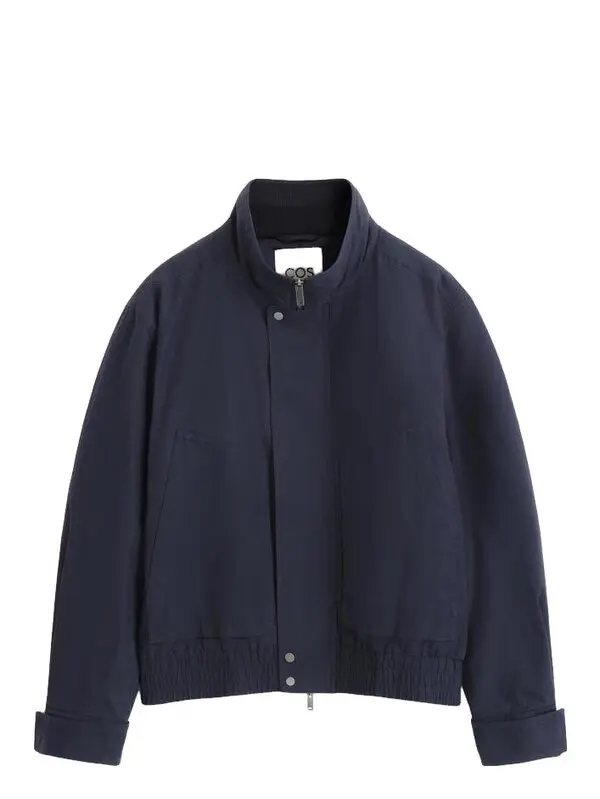 Cos Padded Mock-neck Bomber Jacket - Navy