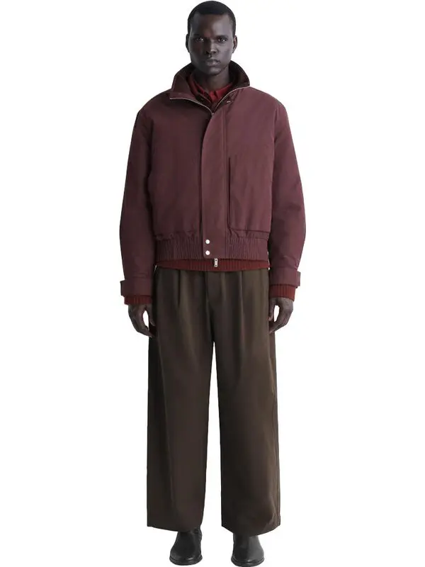 Cos Padded Mock-neck Bomber Jacket - Red