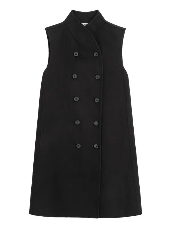 Cos Double-faced Wool-blend Mini Dress - Black