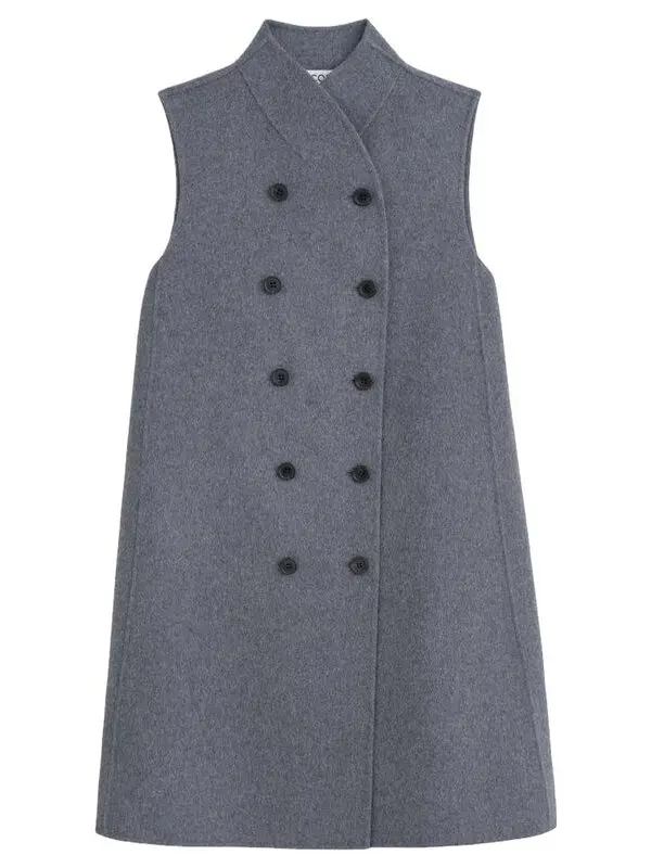 Cos Double-faced Wool-blend Mini Dress - Gray