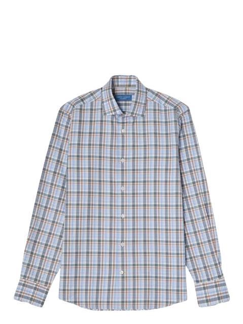 Robert Talbott Reynolds Ultra Light Weight Brushed Plaid Shirt - Light Blue Multi