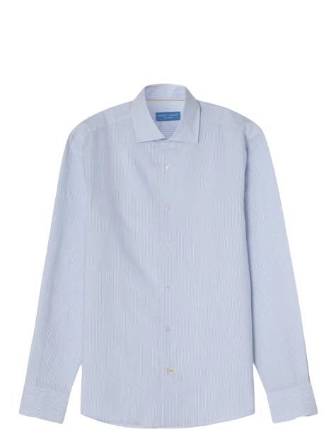 Robert Talbott Reynolds Ultra Light Weight Brushed Fine Stripe Shirt - Blue