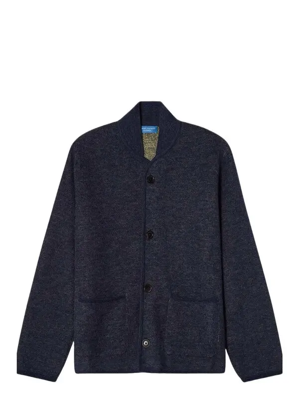 Robert Talbott Devon Solid Wool Cardigan - Navy