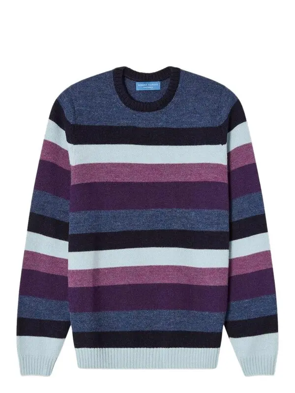Robert Talbott Radcliffe Striped Crewneck Sweater - Blue Multi