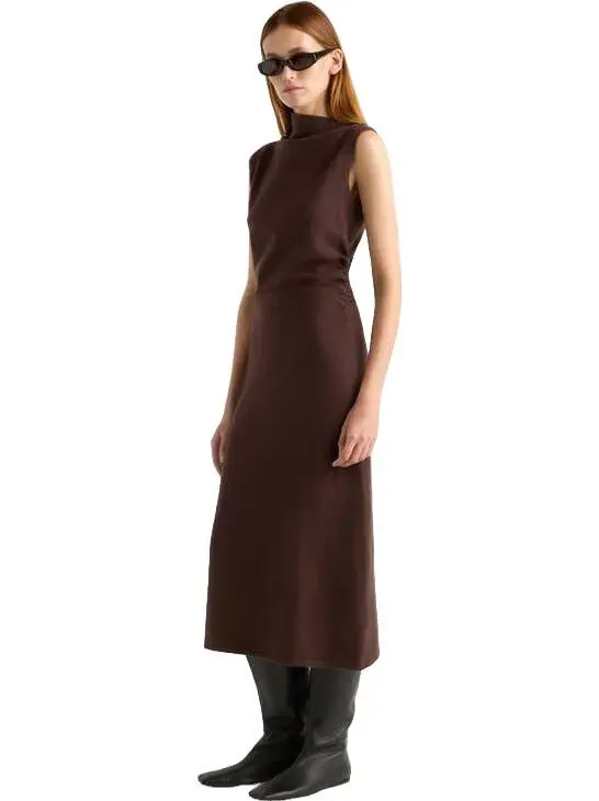 Modern Citizen Abel Asymmetric-neck Dress - Umber