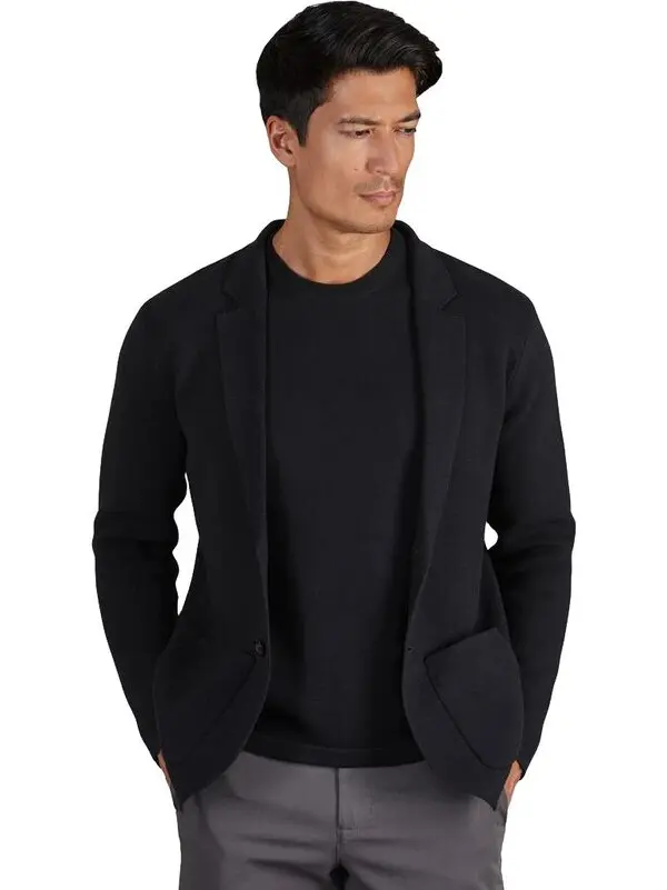 PAUL JAMES Midweight Cotton Deconstructed Blazer - Black