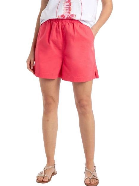WEIRD FISH Jardin Elasticated Twill Shorts - Flamingo