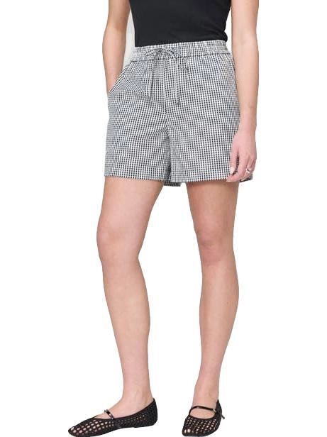 FINERY LONDON Sunny Cotton Gingham Shorts - Black Gingham Check