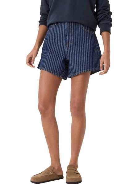 HUSH Essential Denim Striped Shorts - Dark Blue Indigo