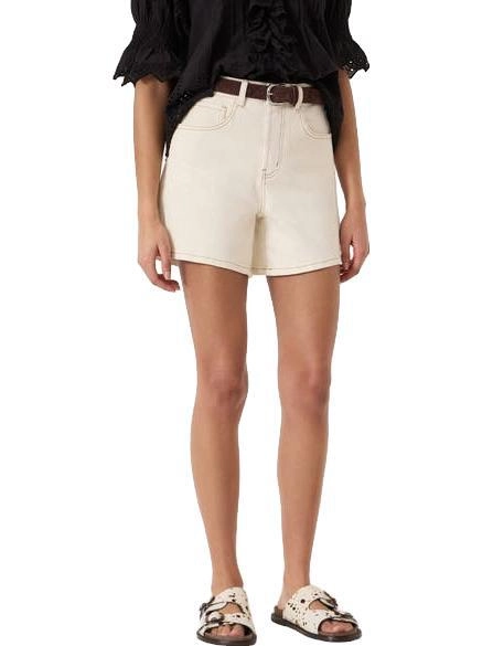 HUSH Essential Denim Shorts - Ecru