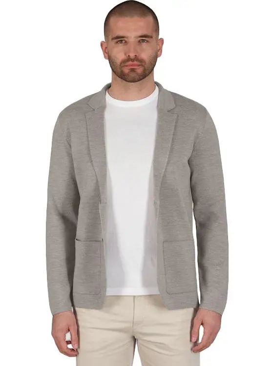 PAUL JAMES Lightweight Merino Wool Knitted Blazer - Barley