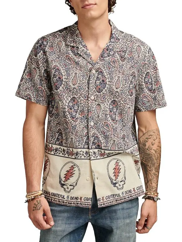 Lucky Brand Grateful Dead Floral Camp Shirt - Multi Print