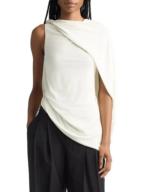 Alexander Wang Asymmetric Draped Twisted Top - Ivory