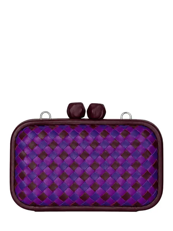 F3ROG BY RANA Red / Purple Purple & Burgundy Woven Crossbody Kukki Clutch - Red/purple