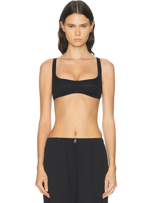 NIKESKIMS Studio Stretch Micro Bra In Black - Obsidian