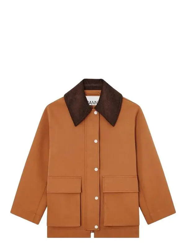 GANNI Jackets Shirt Jackets - Brown