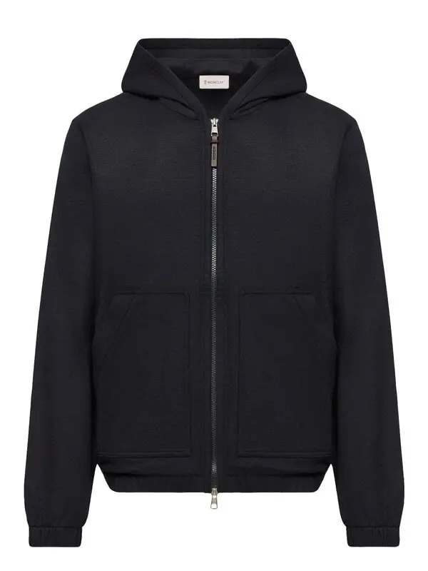 Moncler Flannel Zip-up Hoodie - Blue
