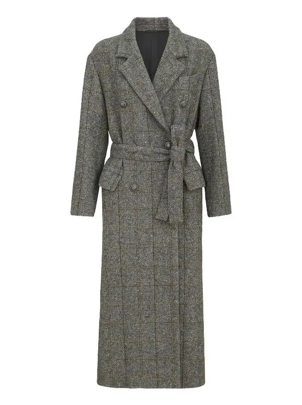Brunello Cucinelli Grey Coats Double Breasted & Peacoats - Gray