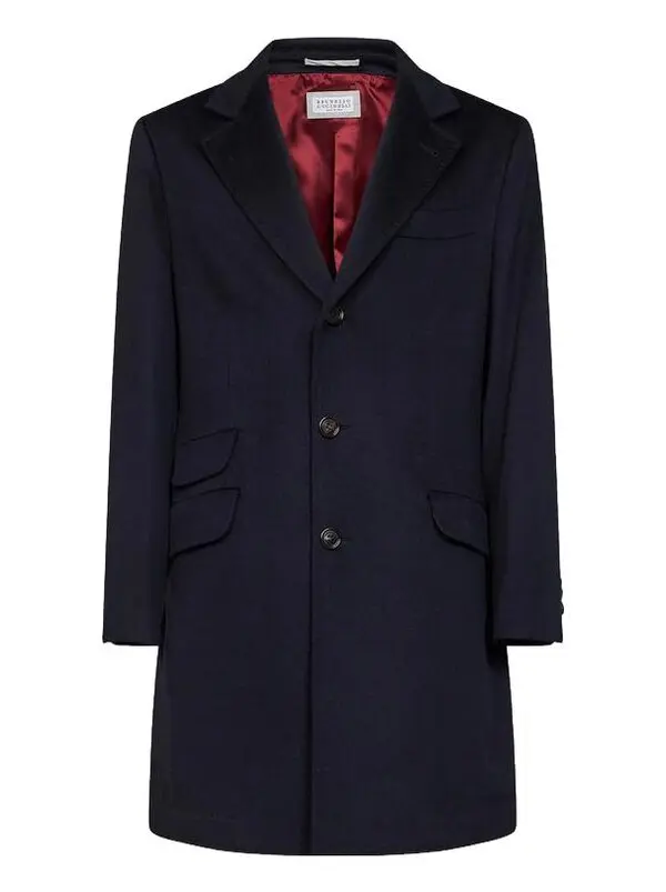 Brunello Cucinelli Coats Single Breasted Coats - Blue