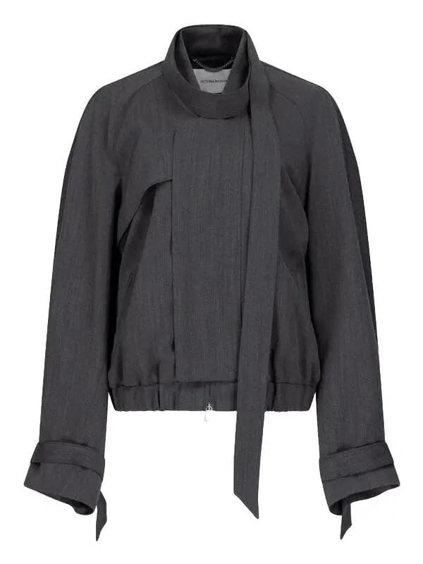 Victoria Beckham Grey Jackets Bomber Jackets - Gray